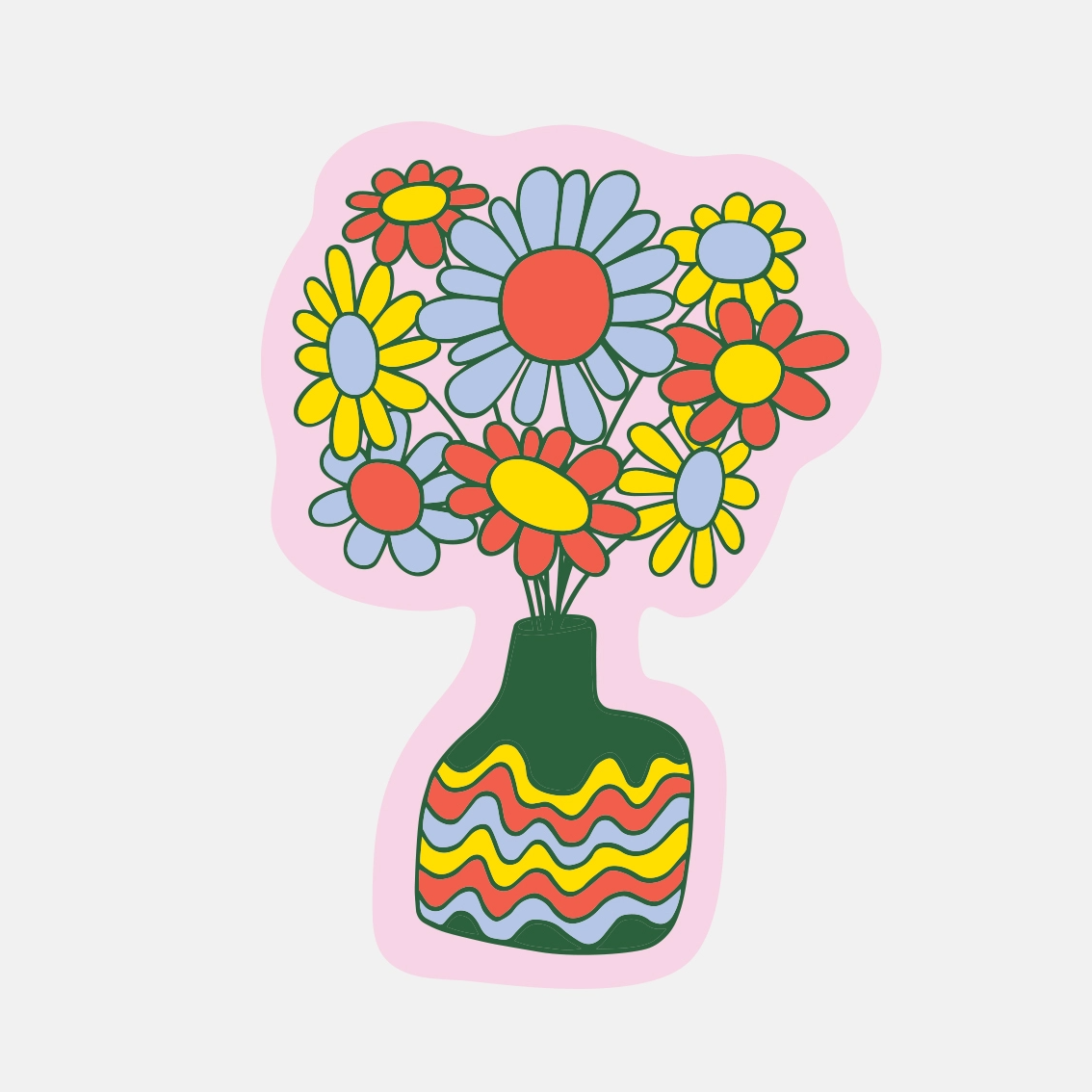Flower Vase Sticker – Dots & Loops