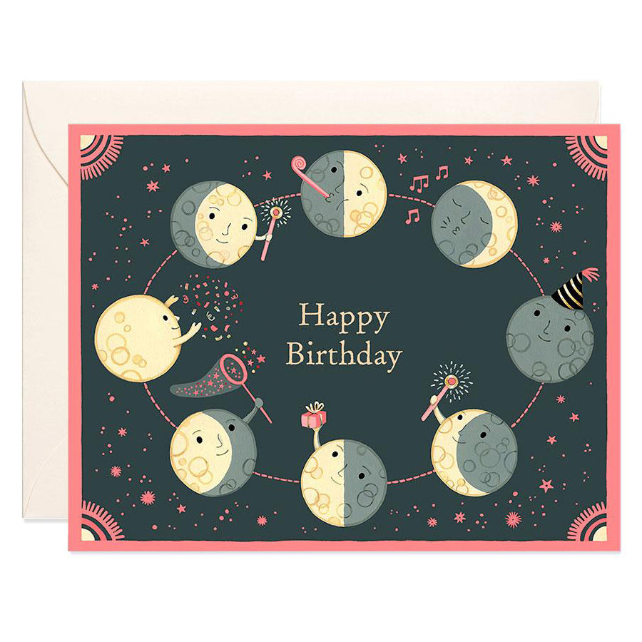 Moon Phases Birthday Card – Dots & Loops