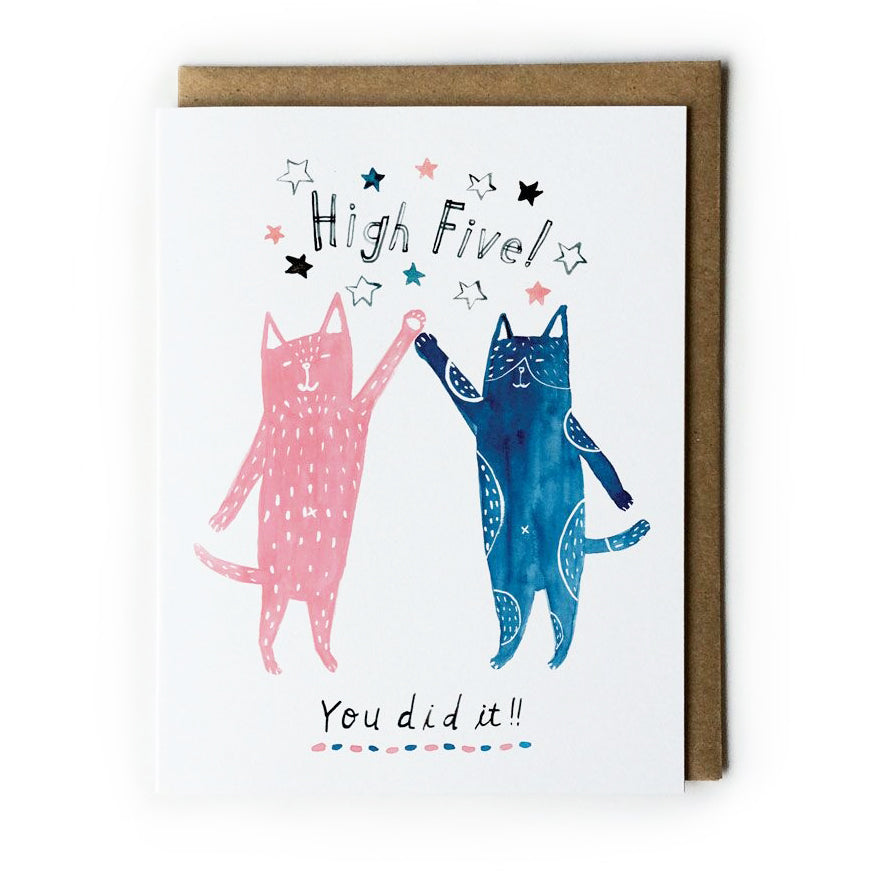 Cat High Five Card – Dots & Loops