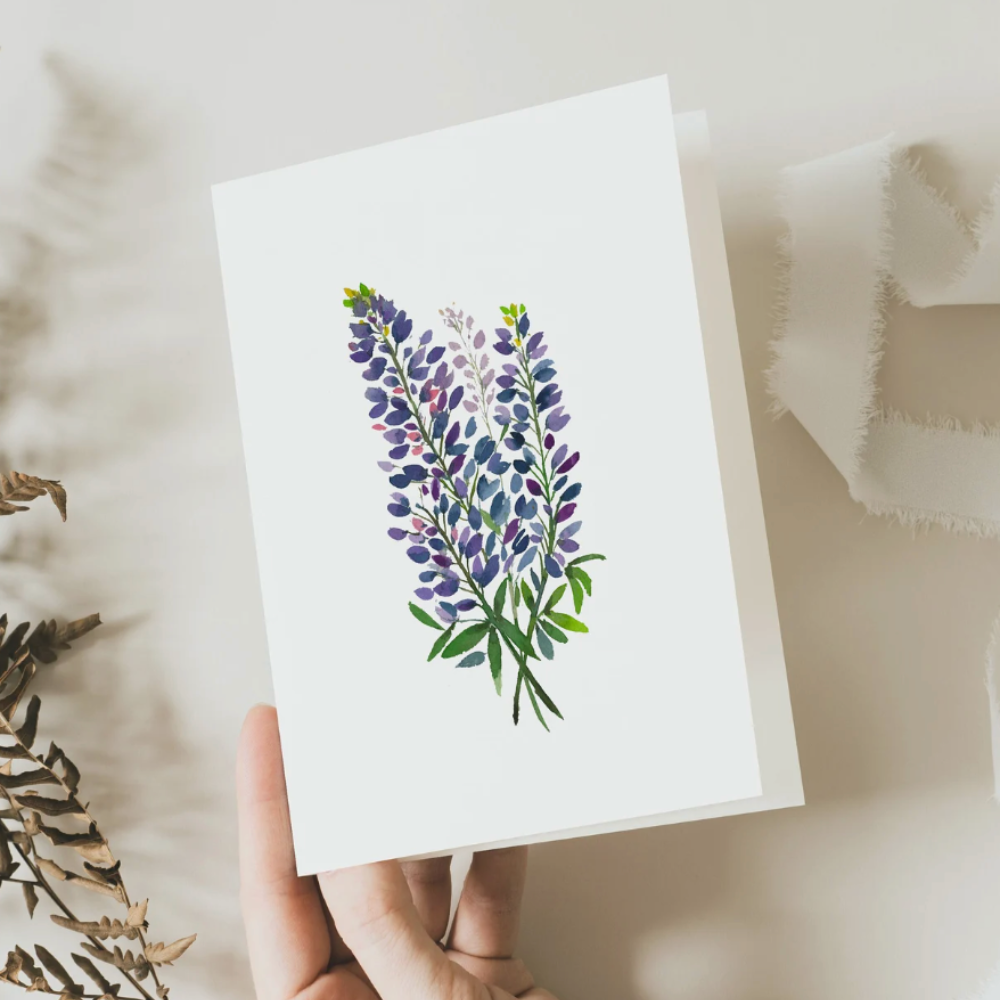 Purple Lupin Card – Dots & Loops
