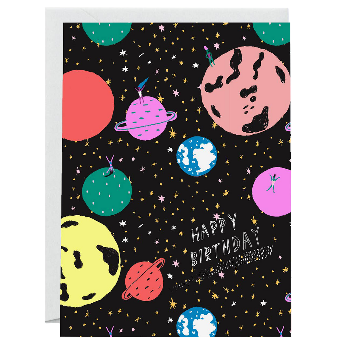 Space Ladies Birthday Card – Dots & Loops